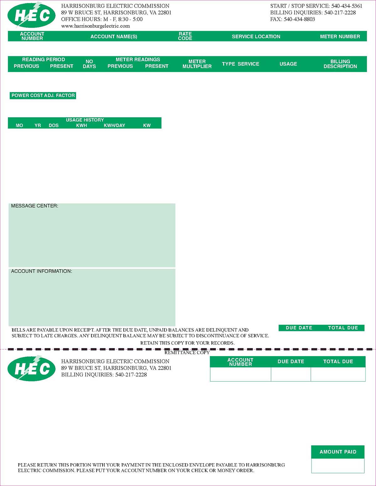Understanding Your Bill - Harrisonburg Electric Commission